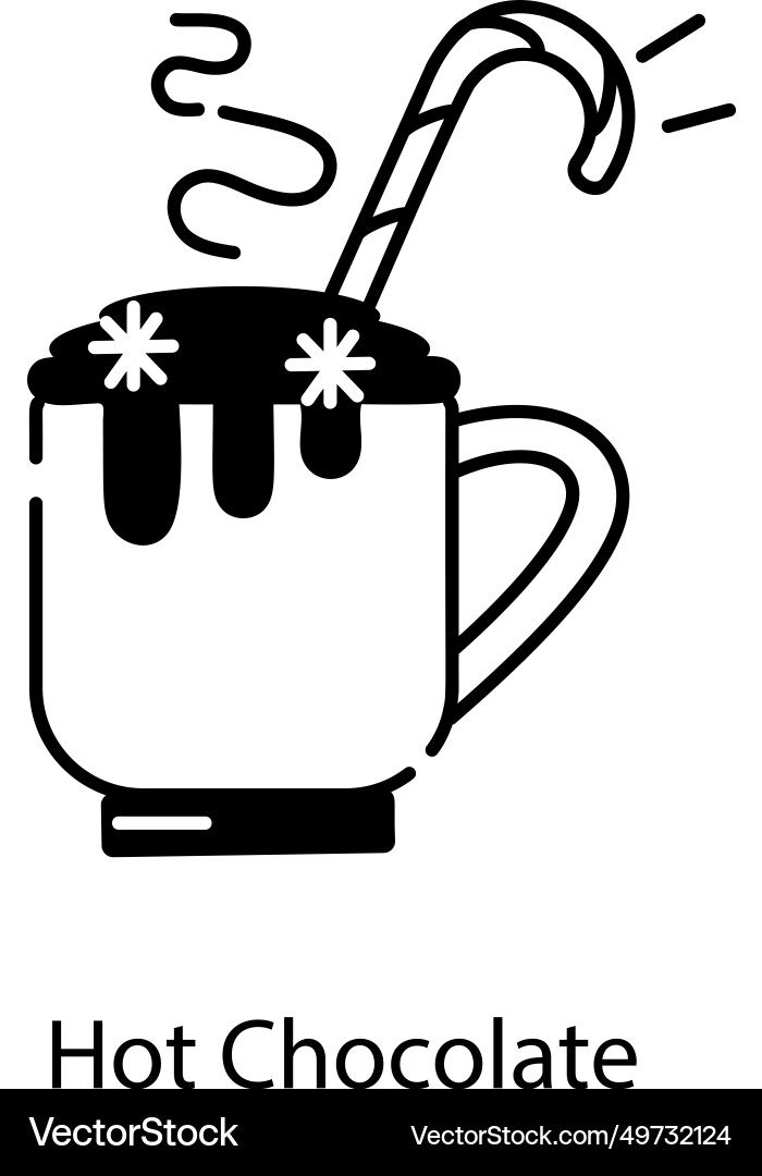 Get this trendy linear icon of hot chocolate cup Vector Image