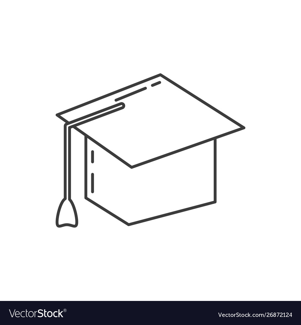 Graduation hat study element icon Royalty Free Vector Image