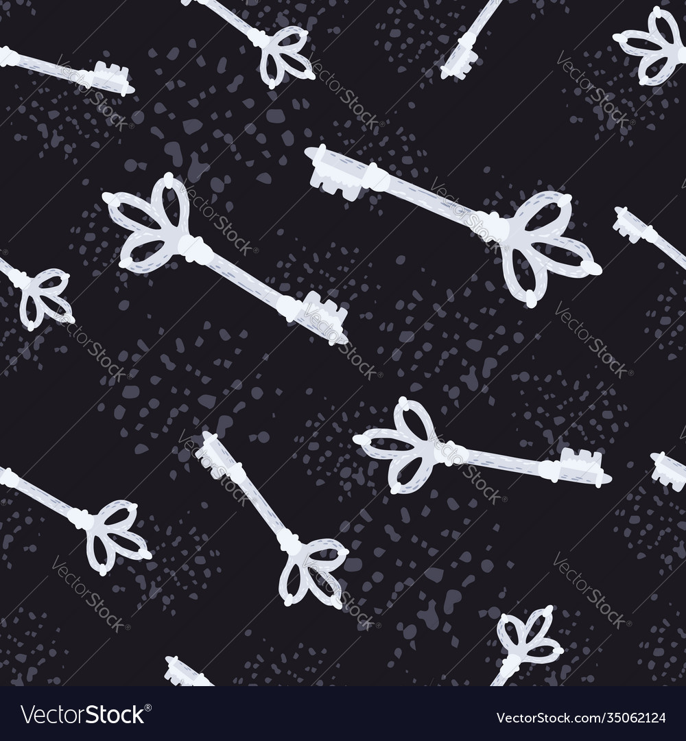 Random seamless pattern with keys doodle Vector Image