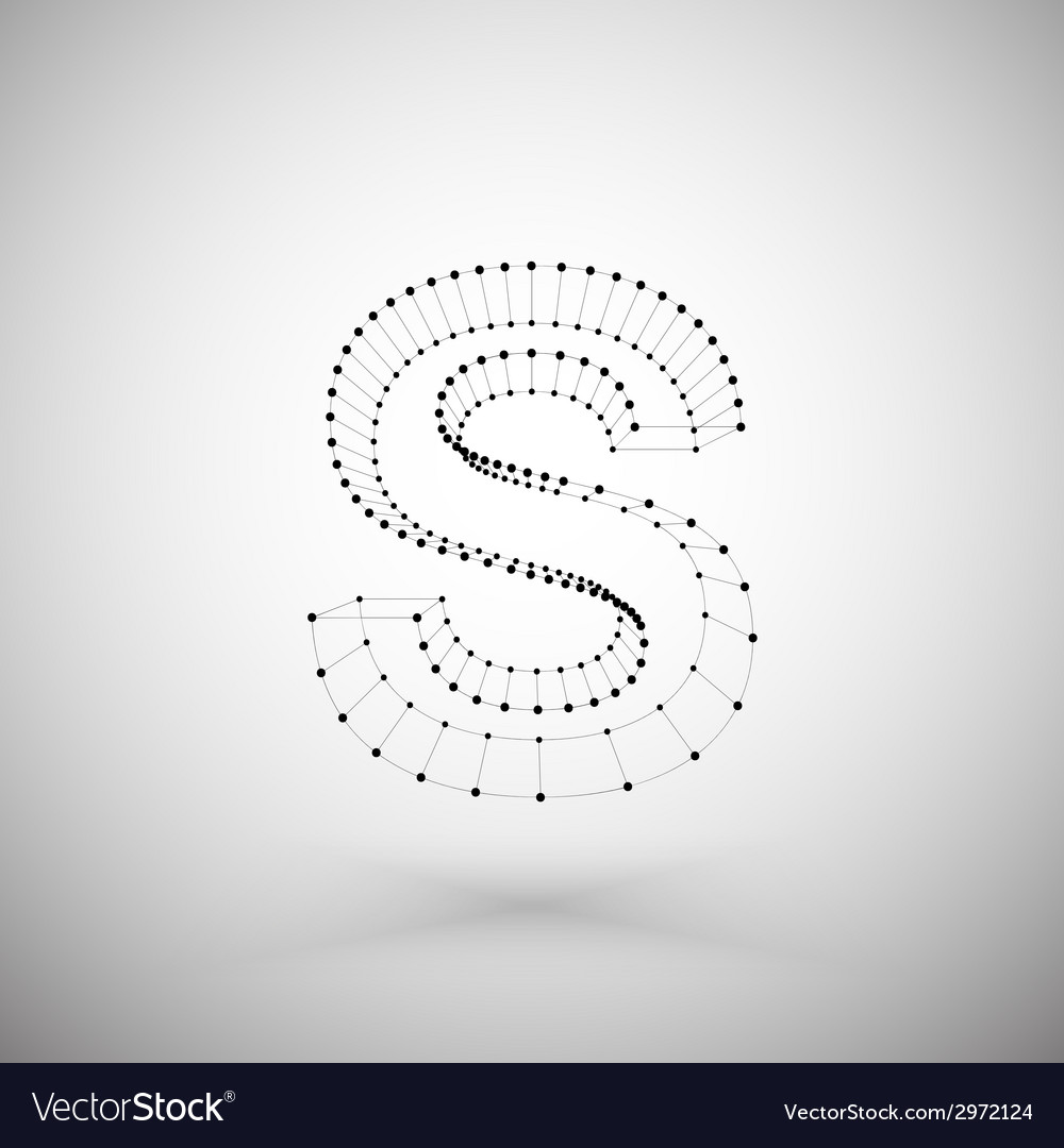 Three dimensional mesh stylish alphabet letter Vector Image Three dimensional mesh stylish alphabet letter Vector Image