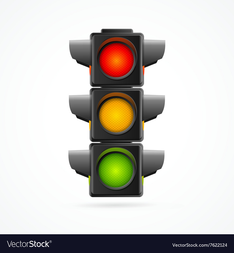 Traffic lights realistic Royalty Free Vector Image