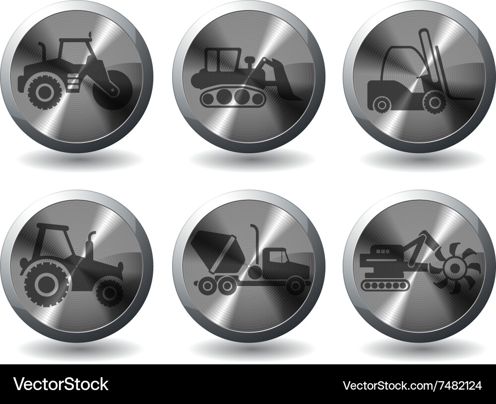 Transportation and construction machines icons Vector Image