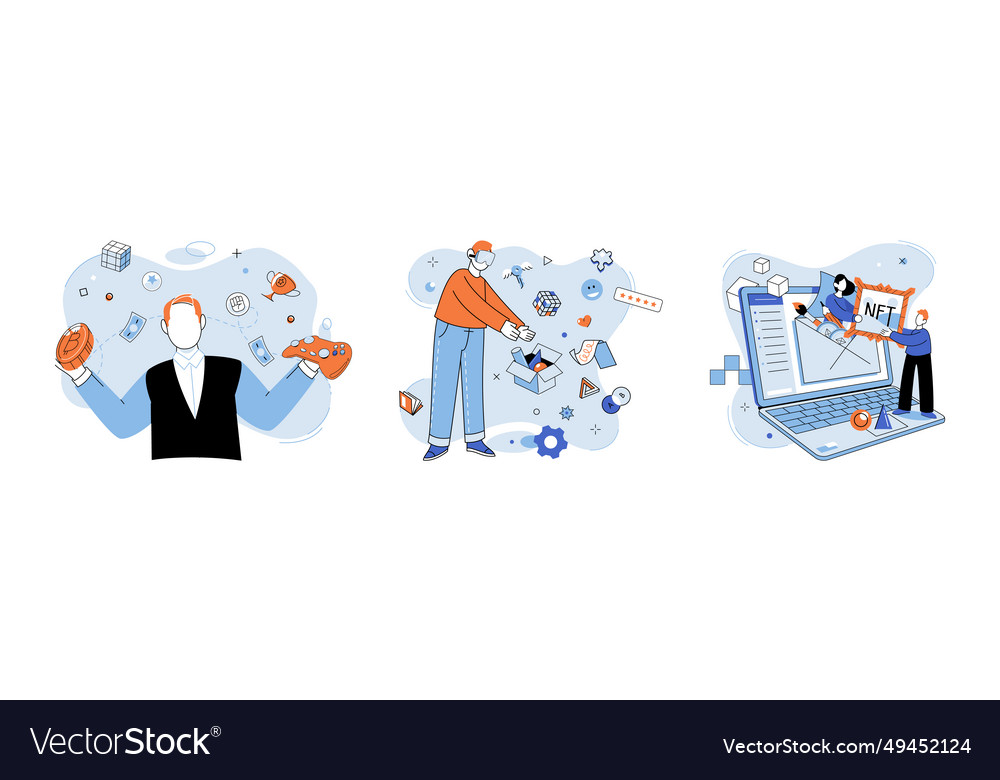 Virtual world simulation within reality Royalty Free Vector