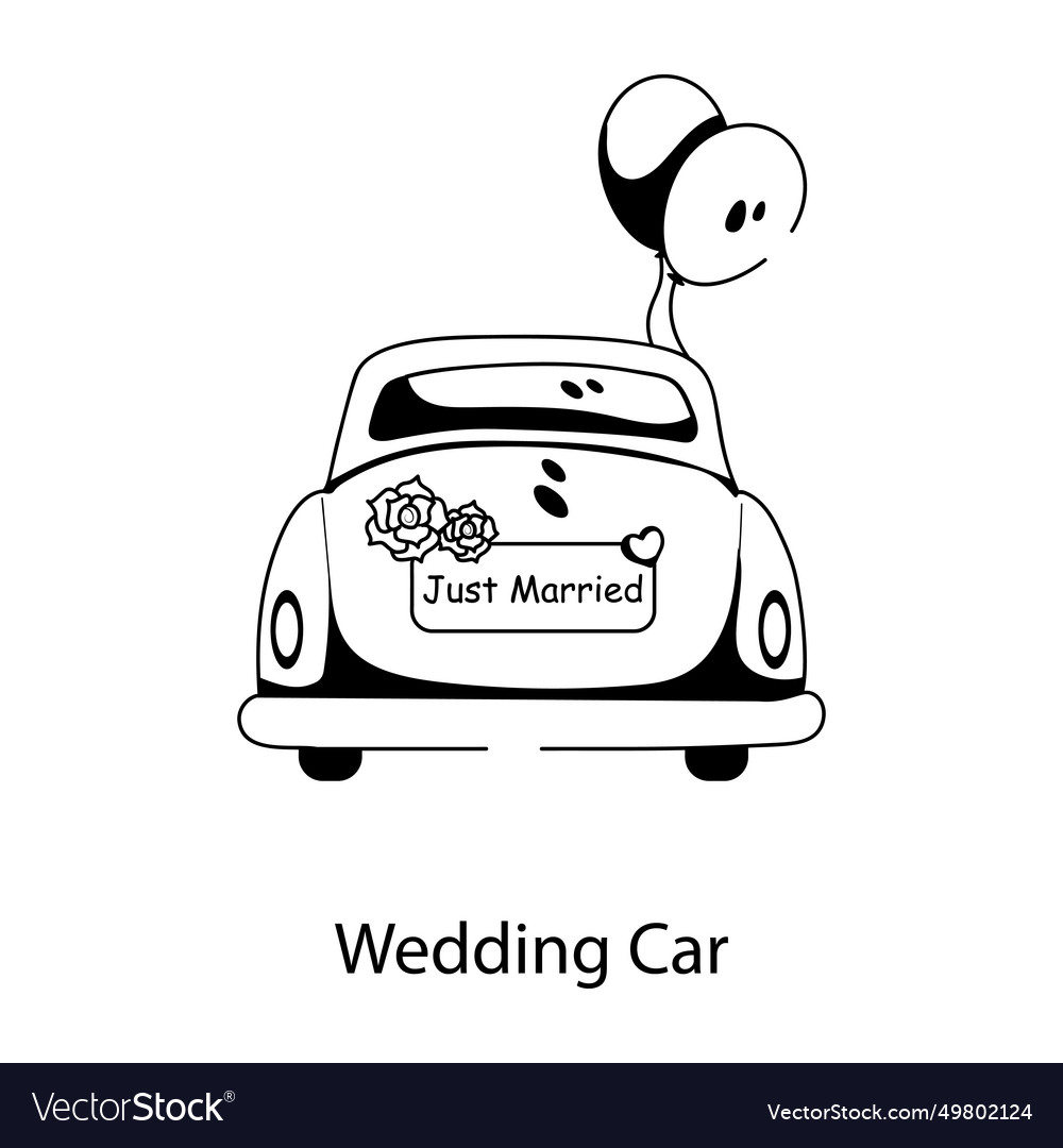 Wedding car Royalty Free Vector Image - VectorStock