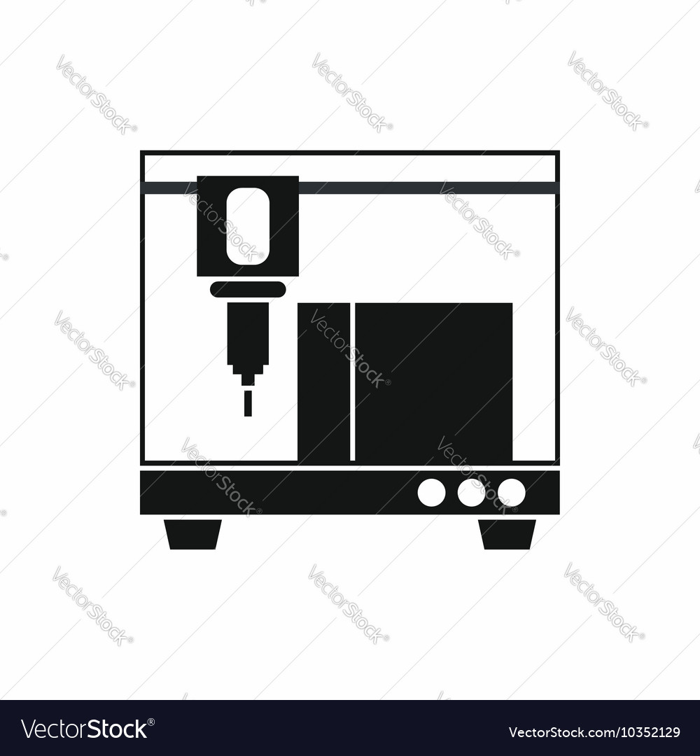 3d printer icon simple style Royalty Free Vector Image
