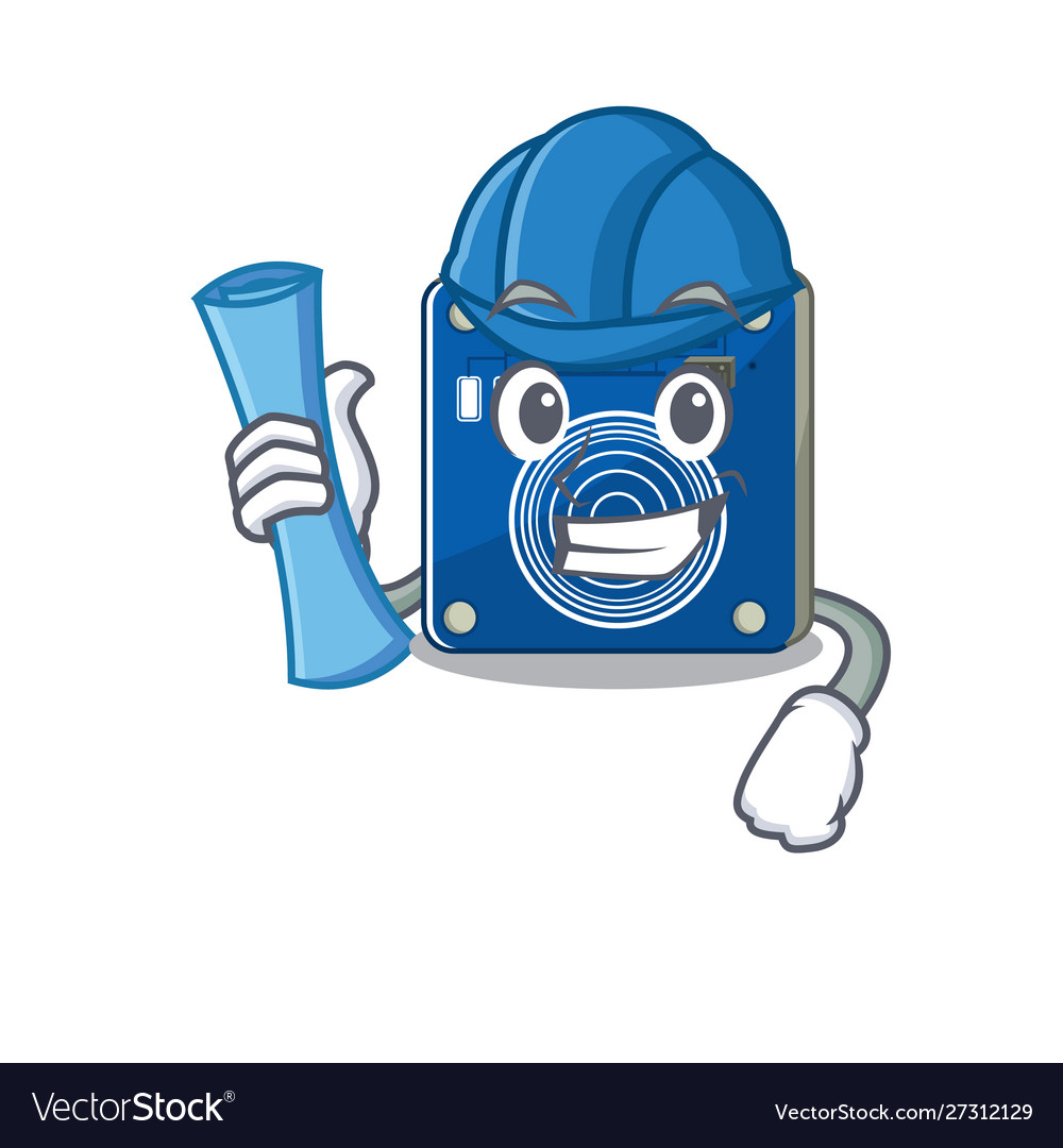 Architect touch sensor with cartoon shape Vector Image