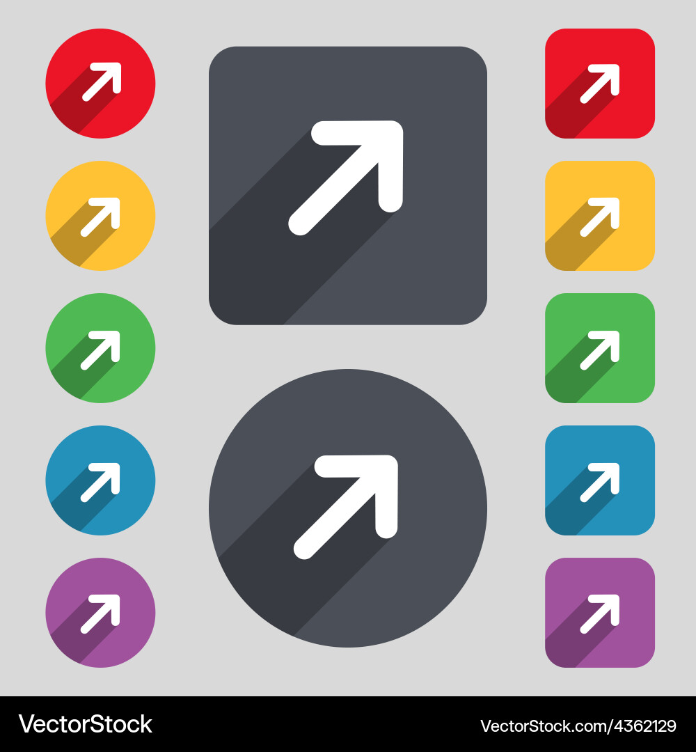 Arrow expand full screen scale icon sign a set Vector Image
