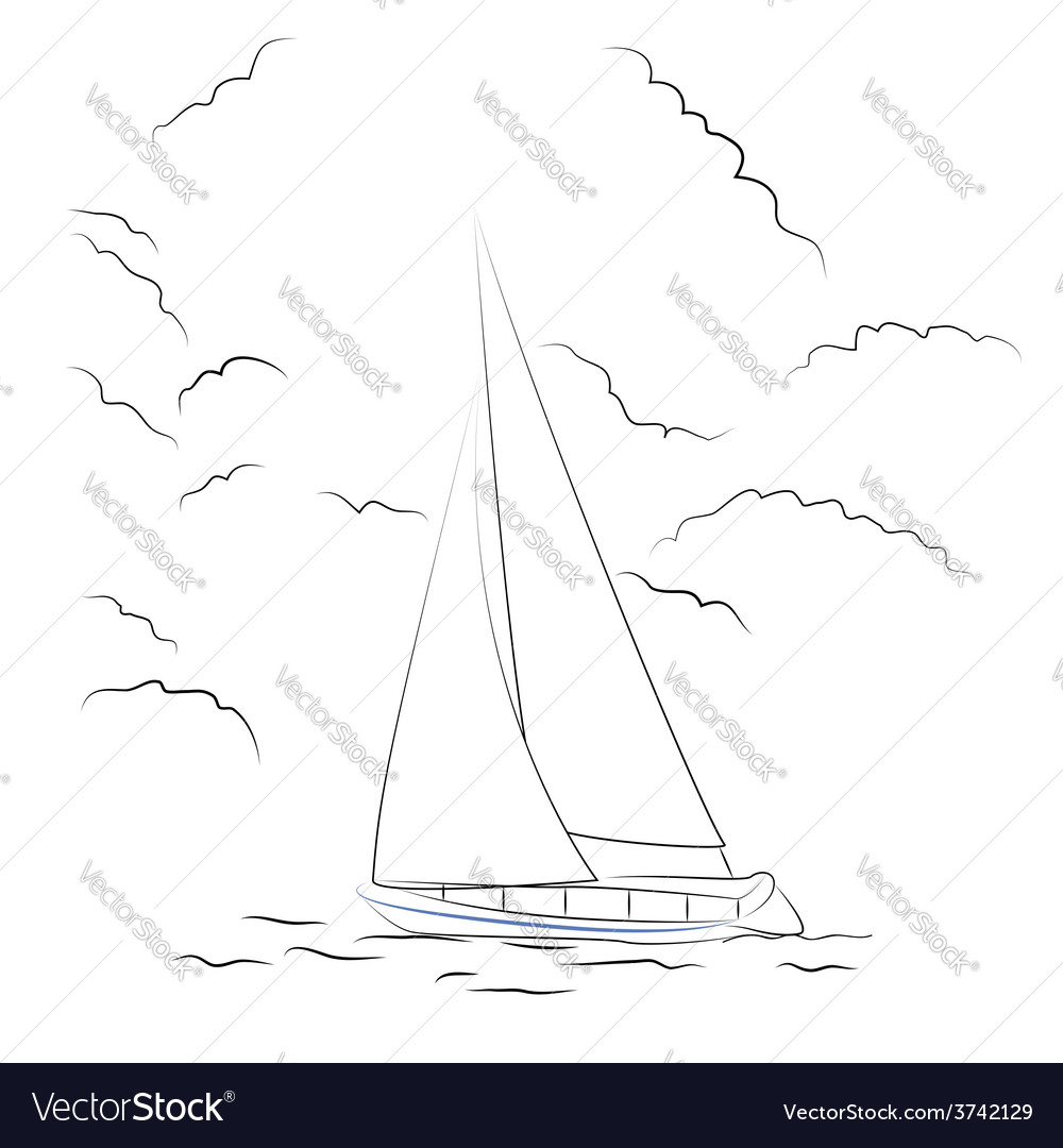 Boat sketch Royalty Free Vector Image - VectorStock