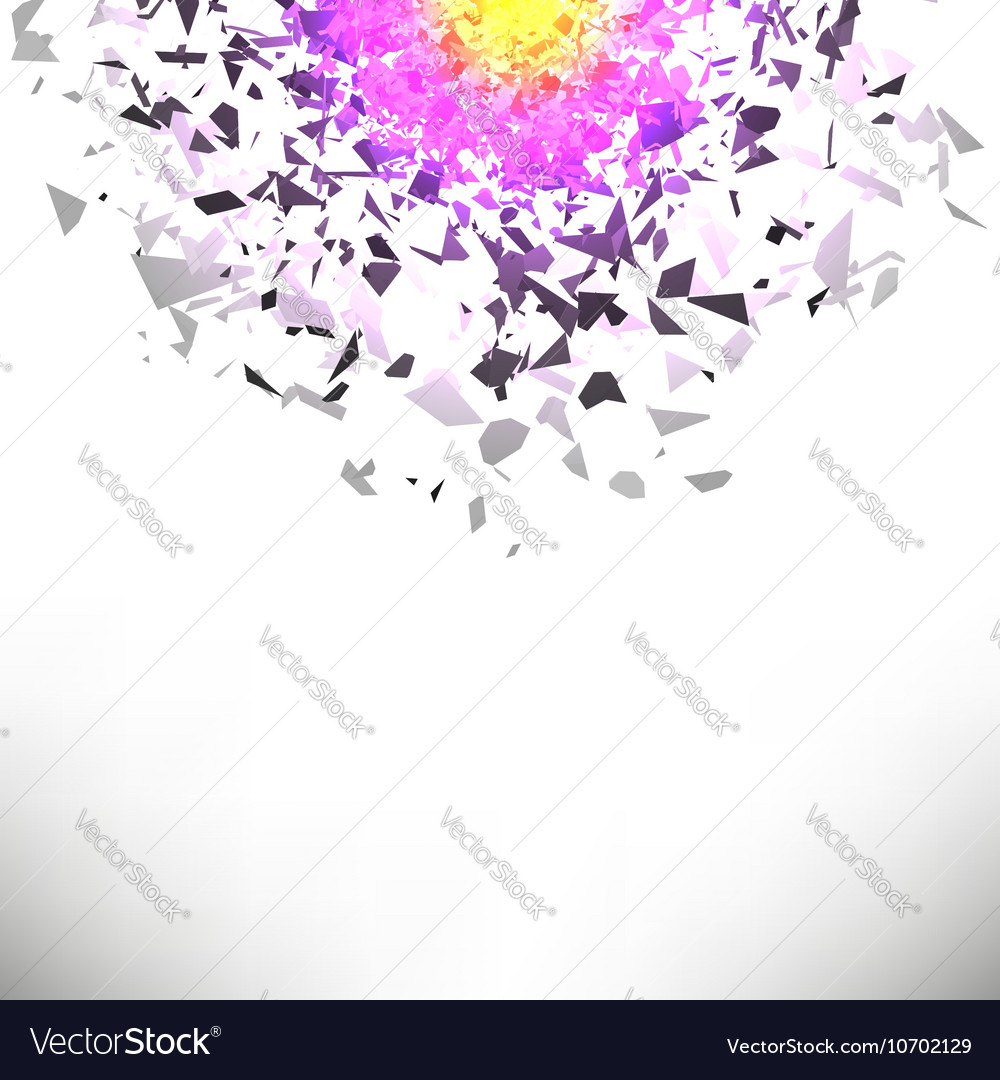 Explosion cloud grey pieces Royalty Free Vector Image