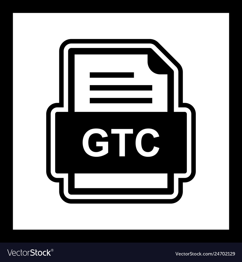 Gtc file document icon Royalty Free Vector Image