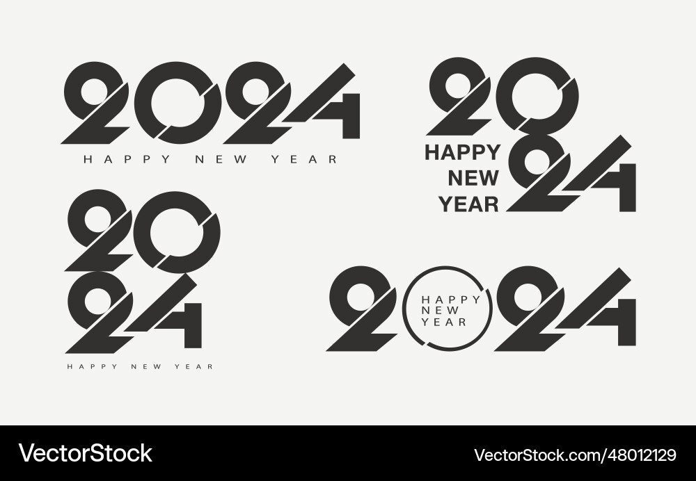 Modern number 2024 with truncated digits premium Vector Image