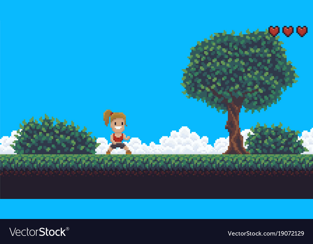 Pixel game background Royalty Free Vector Image