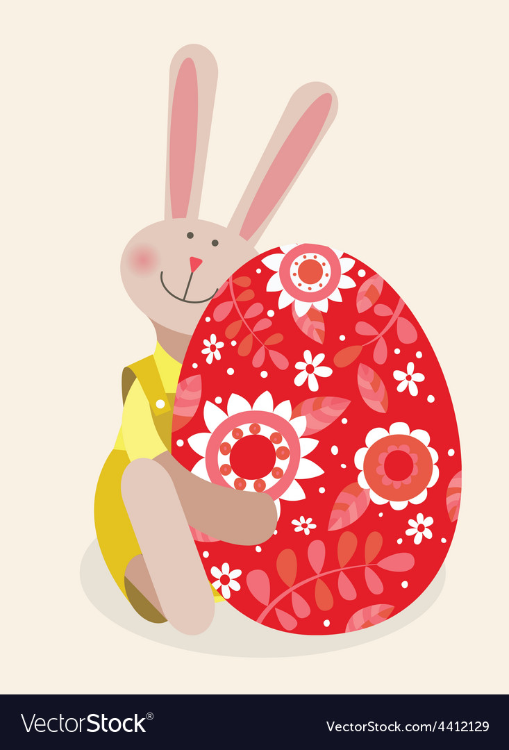 Rabbit with easter egg Royalty Free Vector Image