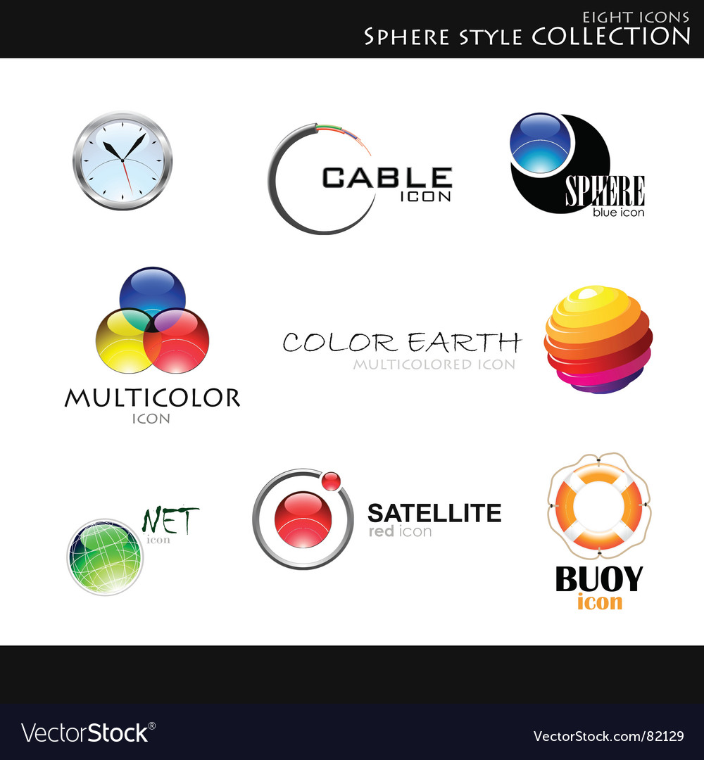Sphere icons Royalty Free Vector Image - VectorStock