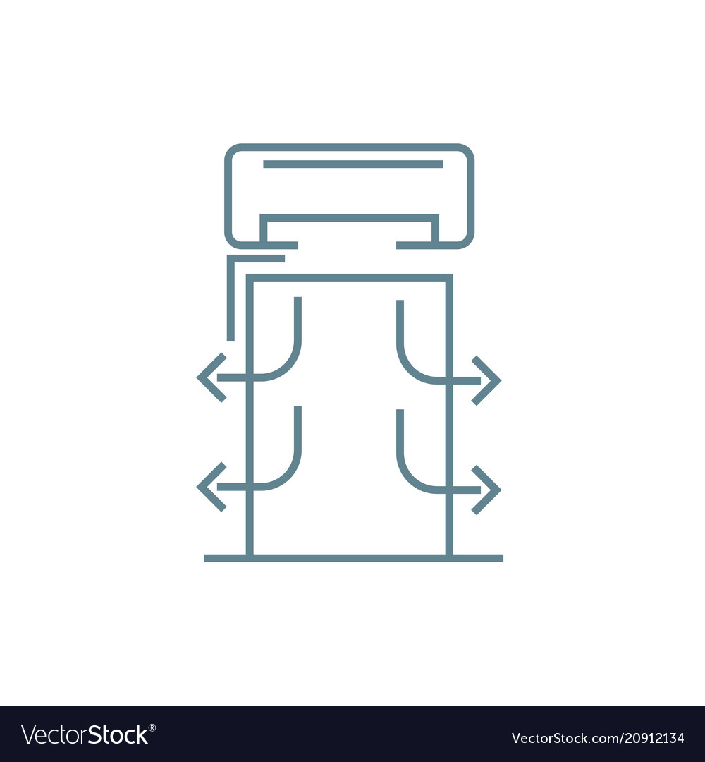 Air conditioning system linear icon concept air Vector Image