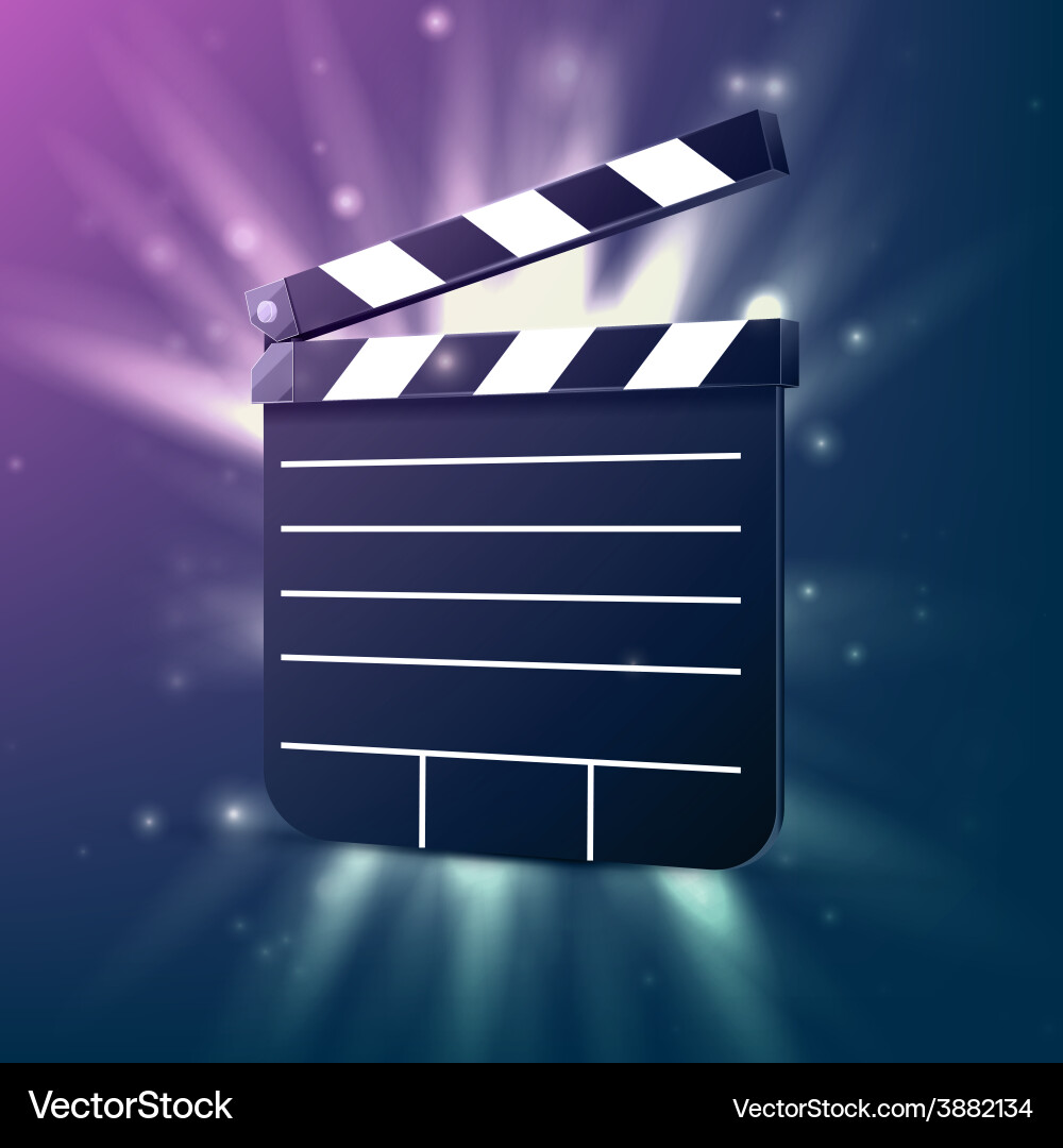 Black cinema clapper Royalty Free Vector Image