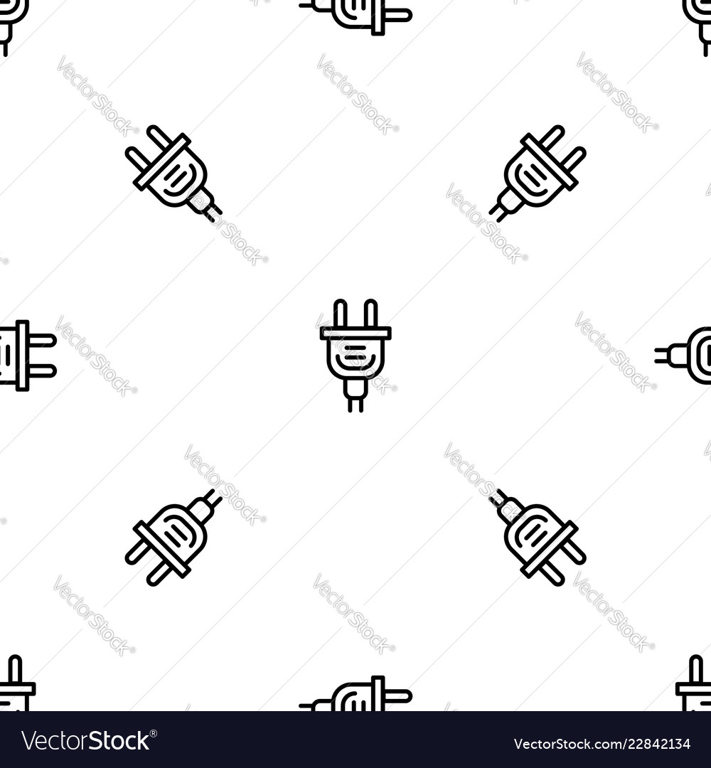 Electric plug pattern seamless Royalty Free Vector Image