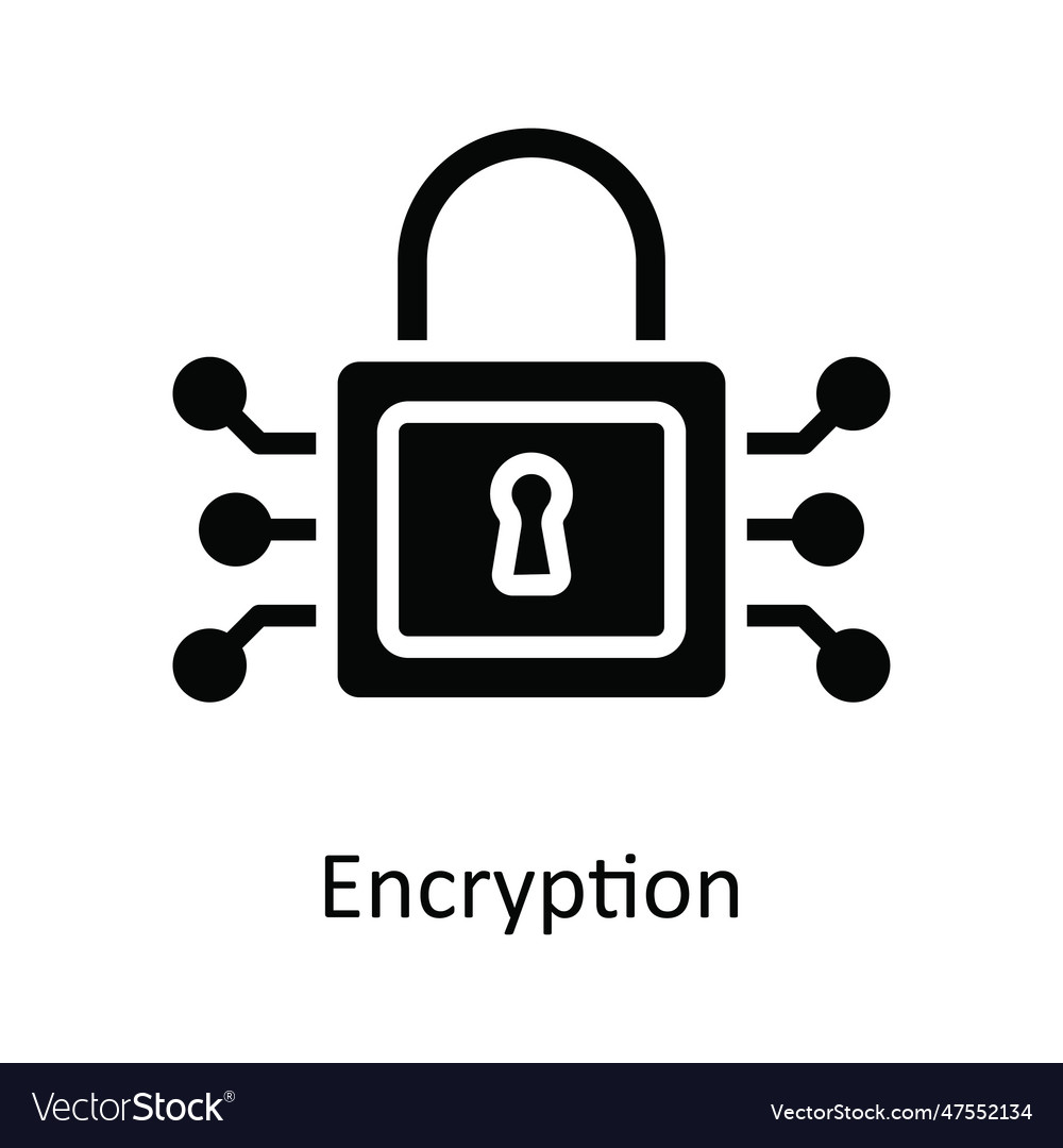 Encryption solid icon design Royalty Free Vector Image Encryption solid icon design Royalty Free Vector Image