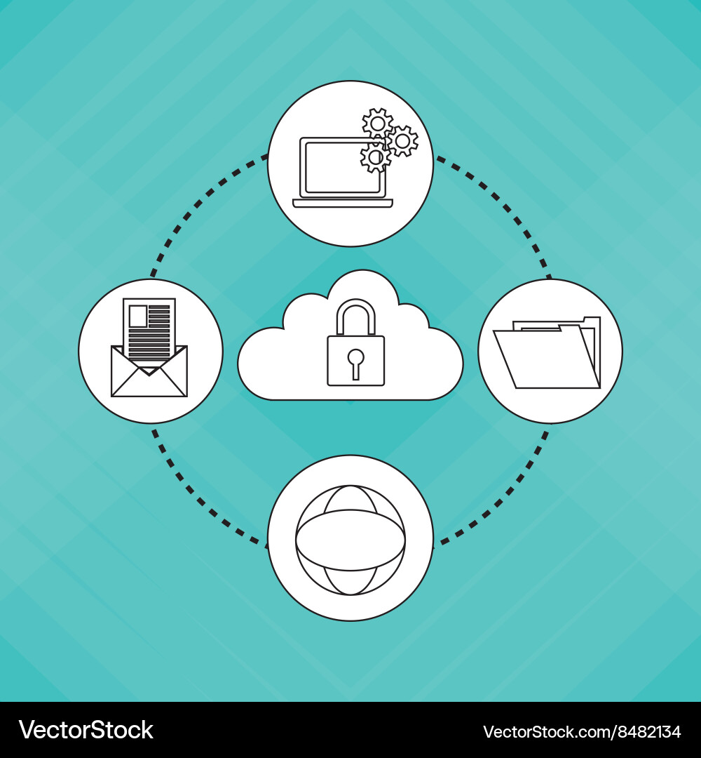 Graphic design of security system Royalty Free Vector Image