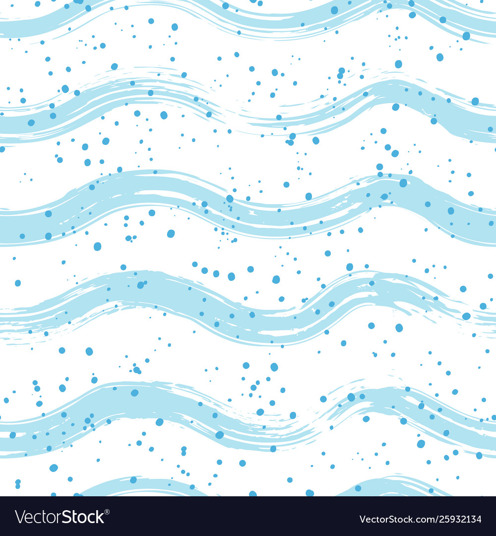 Hand drawn waves seamless pattern Royalty Free Vector Image