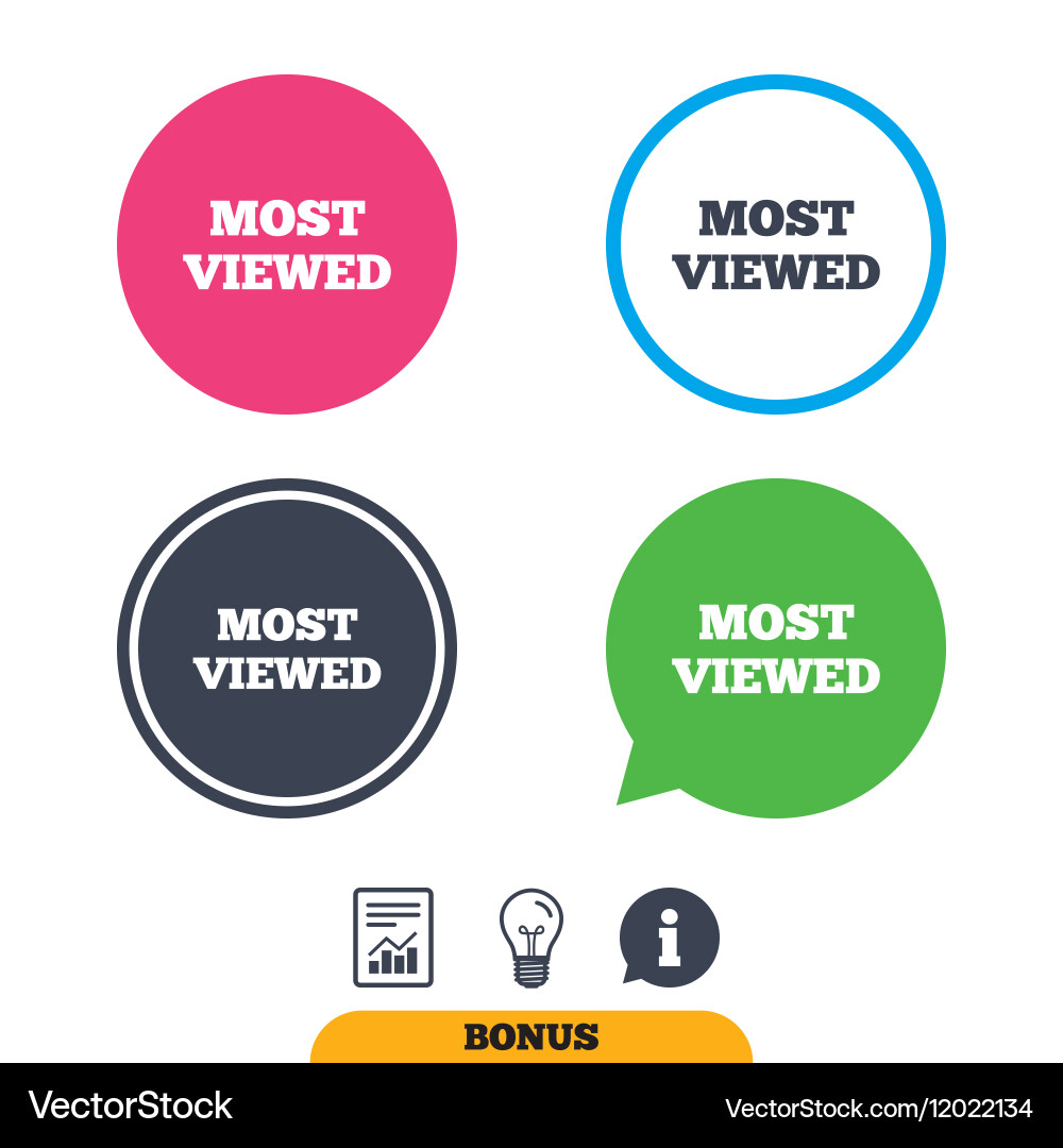 Most viewed sign icon watched symbol Royalty Free Vector