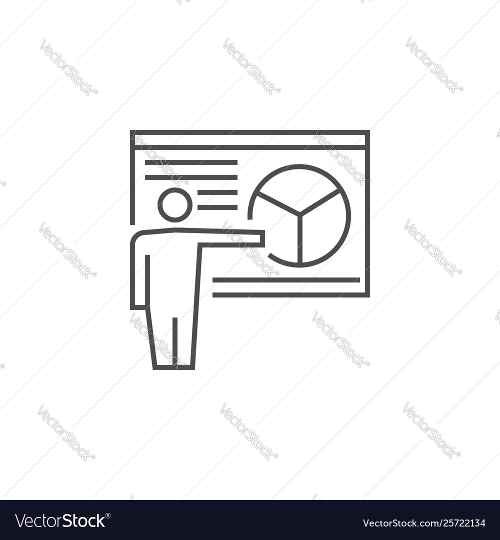 Presentation line icon Royalty Free Vector Image
