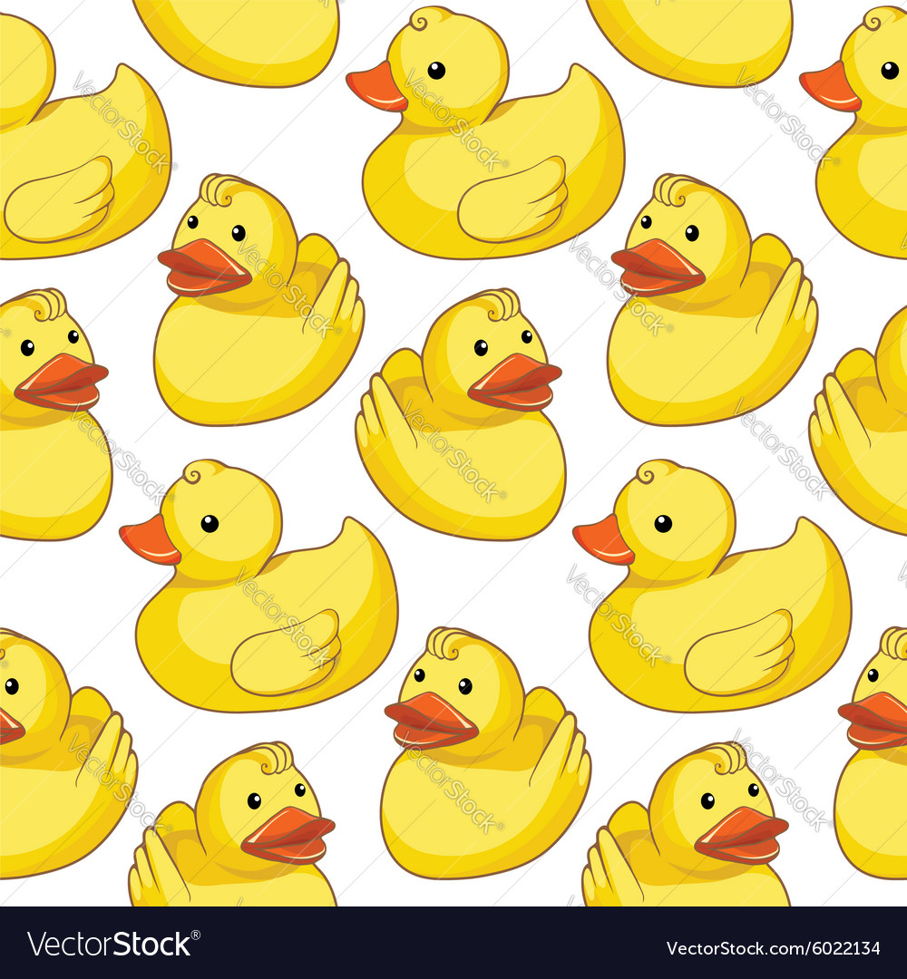 Seamless pattern with yellow ducks Royalty Free Vector Image