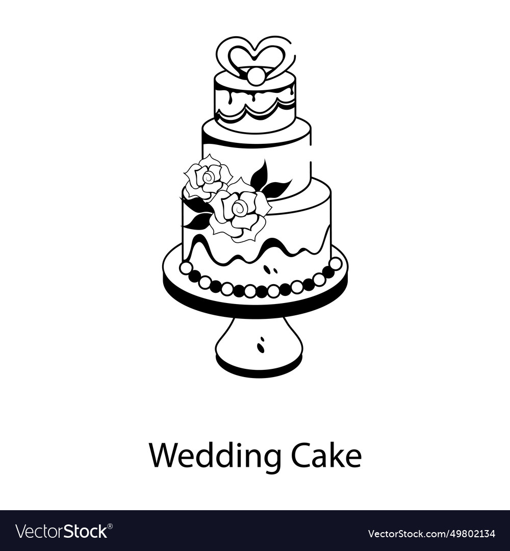 Wedding cake Royalty Free Vector Image - VectorStock