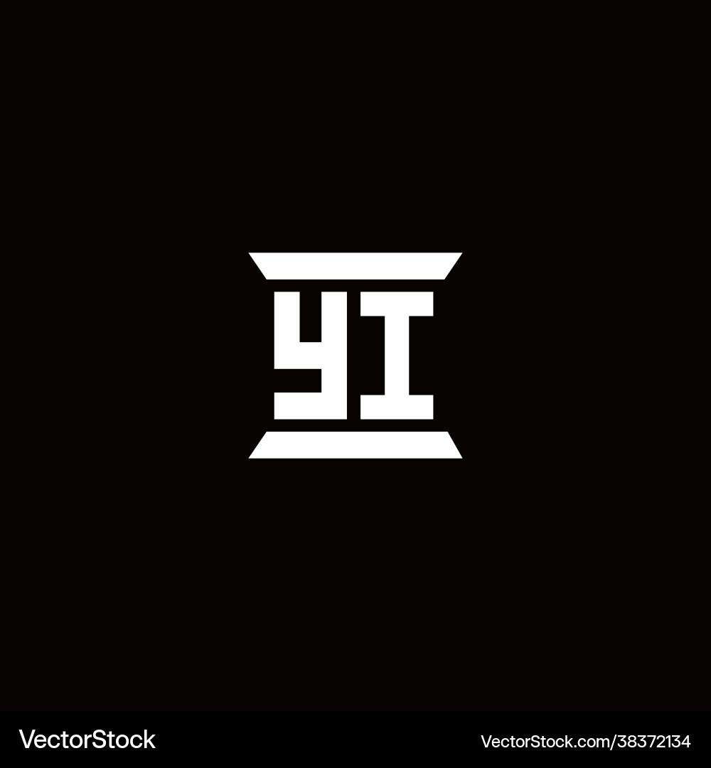 Yi logo monogram with pillar shape designs Vector Image