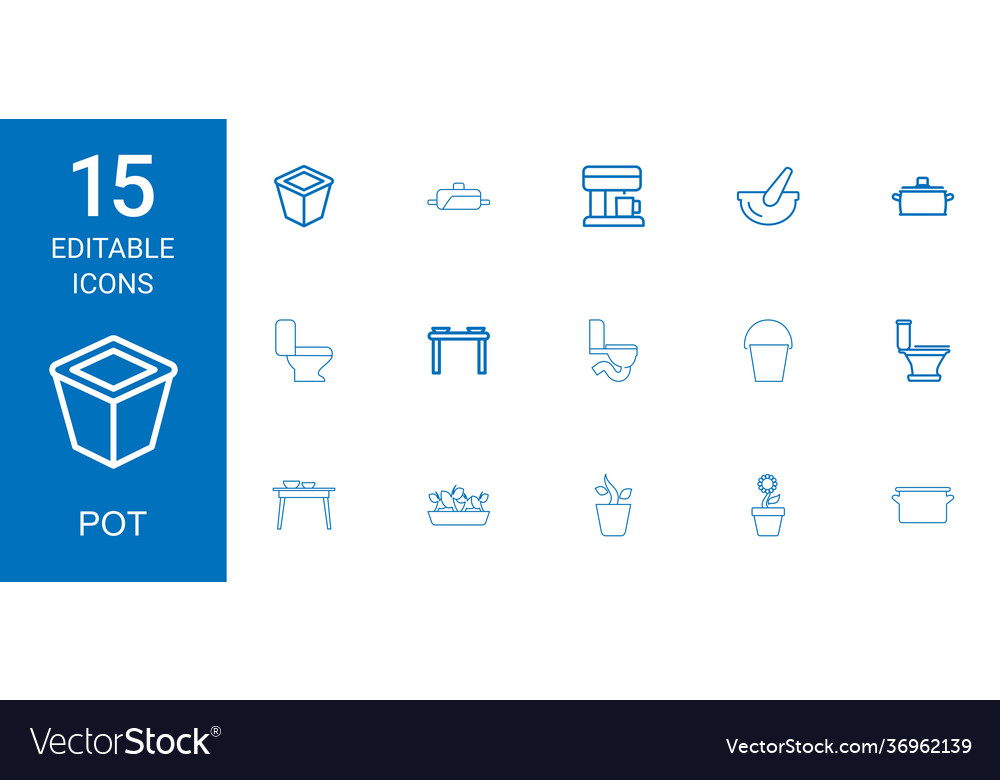 15 pot icons Royalty Free Vector Image - VectorStock