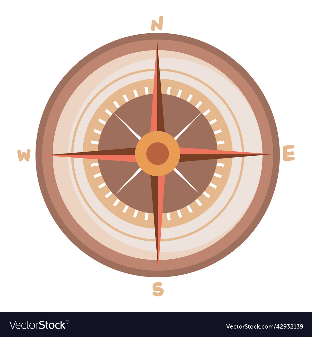 Compass guide route Royalty Free Vector Image - VectorStock