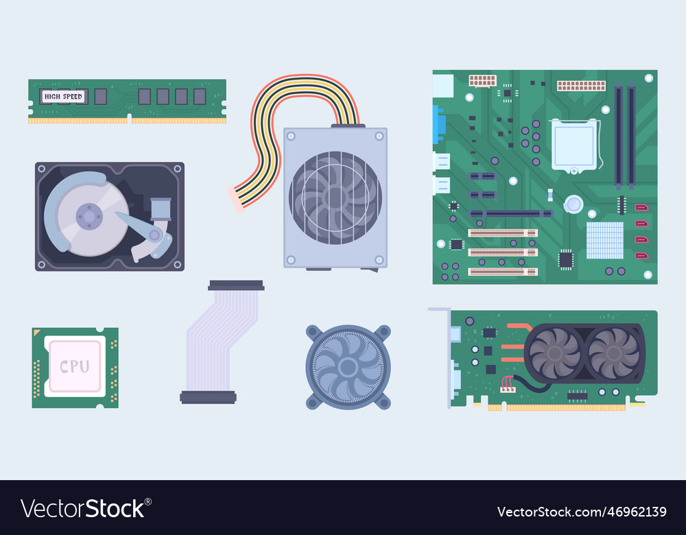 Computer components electric diy controllers Vector Image
