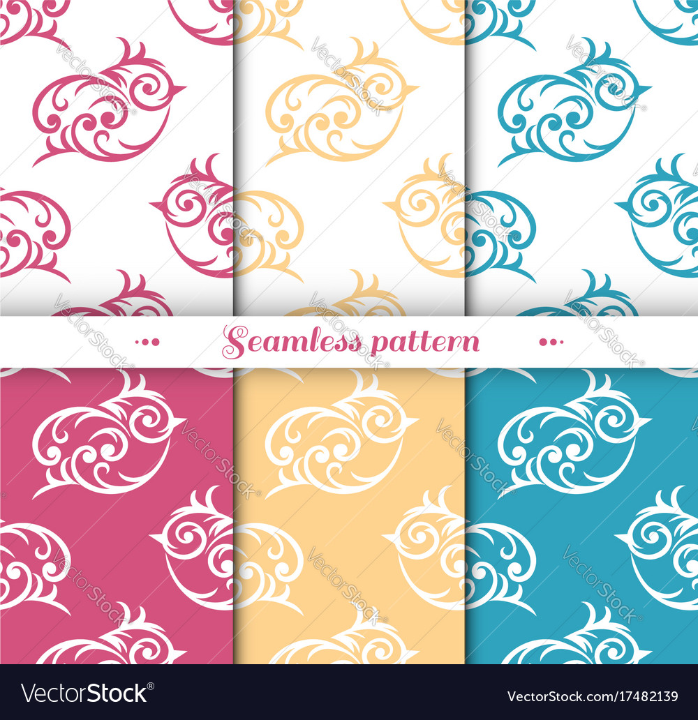 Cute small bird seamless repeat pattern Royalty Free Vector