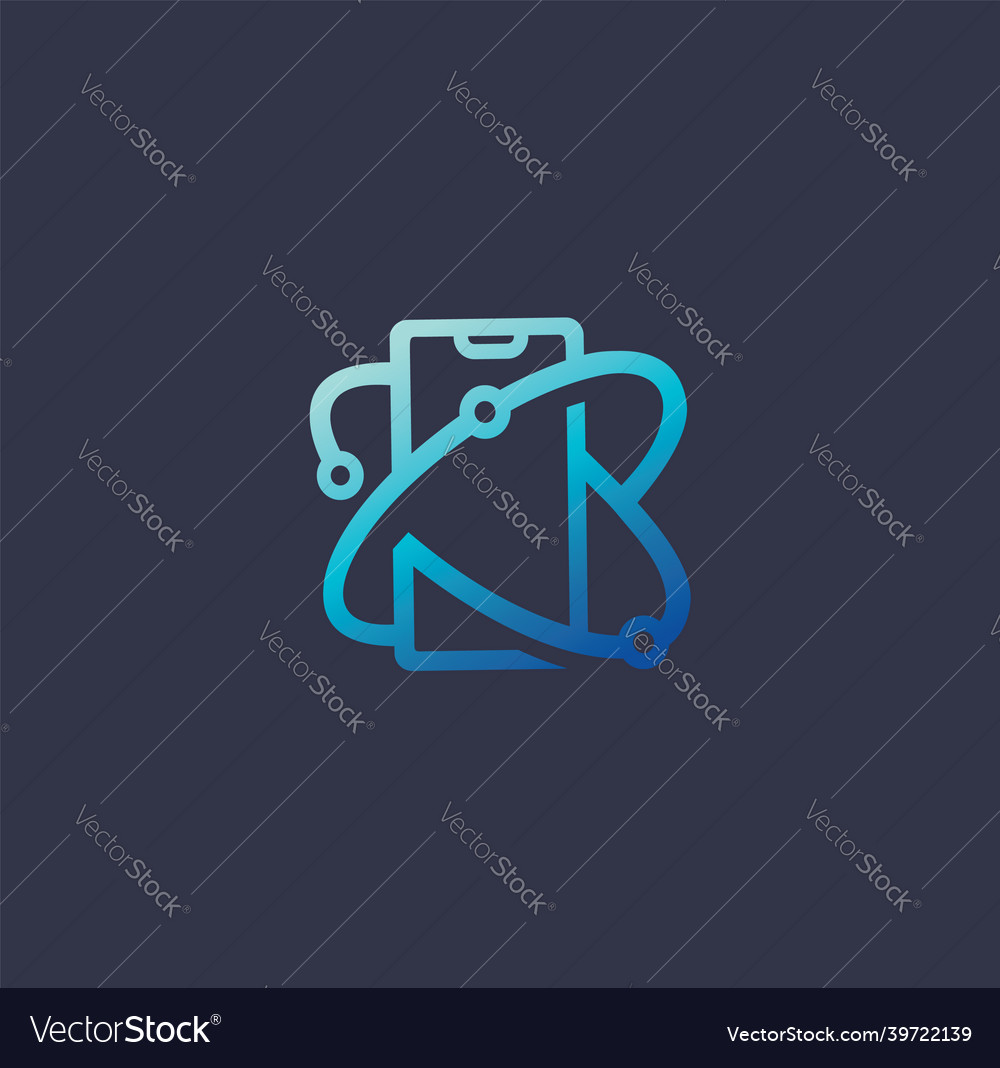 Digital technology logo template mobile phone Vector Image