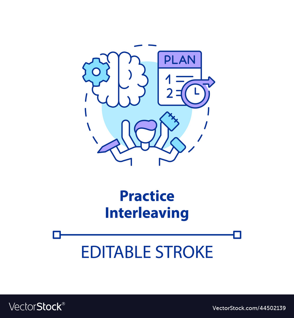 Focus on multitasking learning concept icon Vector Image