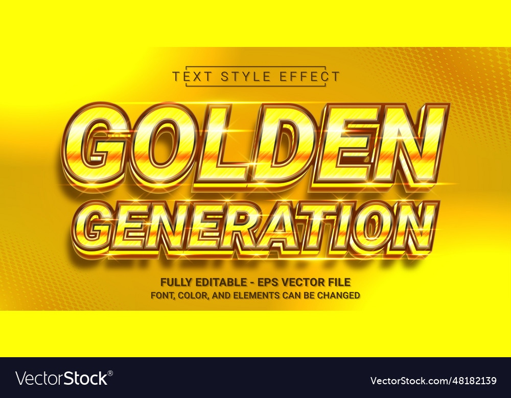 Golden generation text style effect editable Vector Image