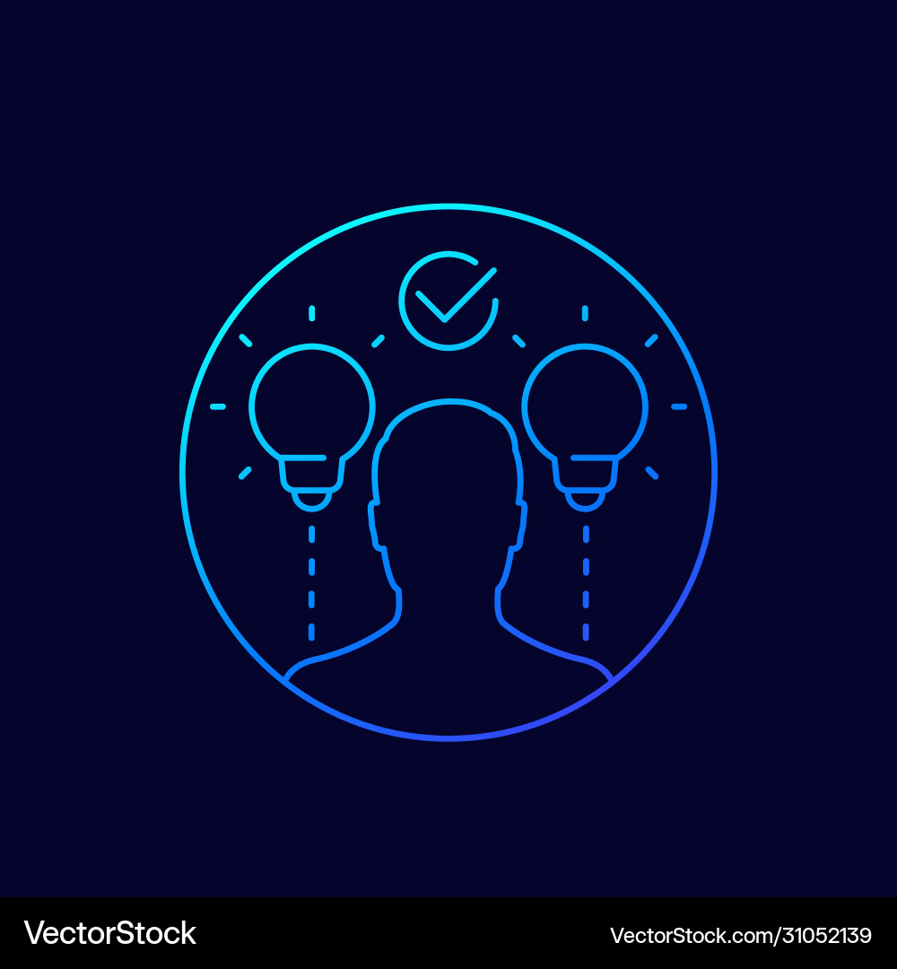 Ideas and insights line icon Royalty Free Vector Image