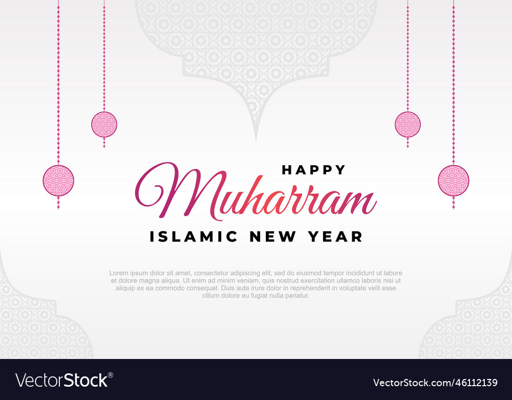 Islamic new year happy muharram festival greeting Vector Image Islamic new year happy muharram festival greeting Vector Image