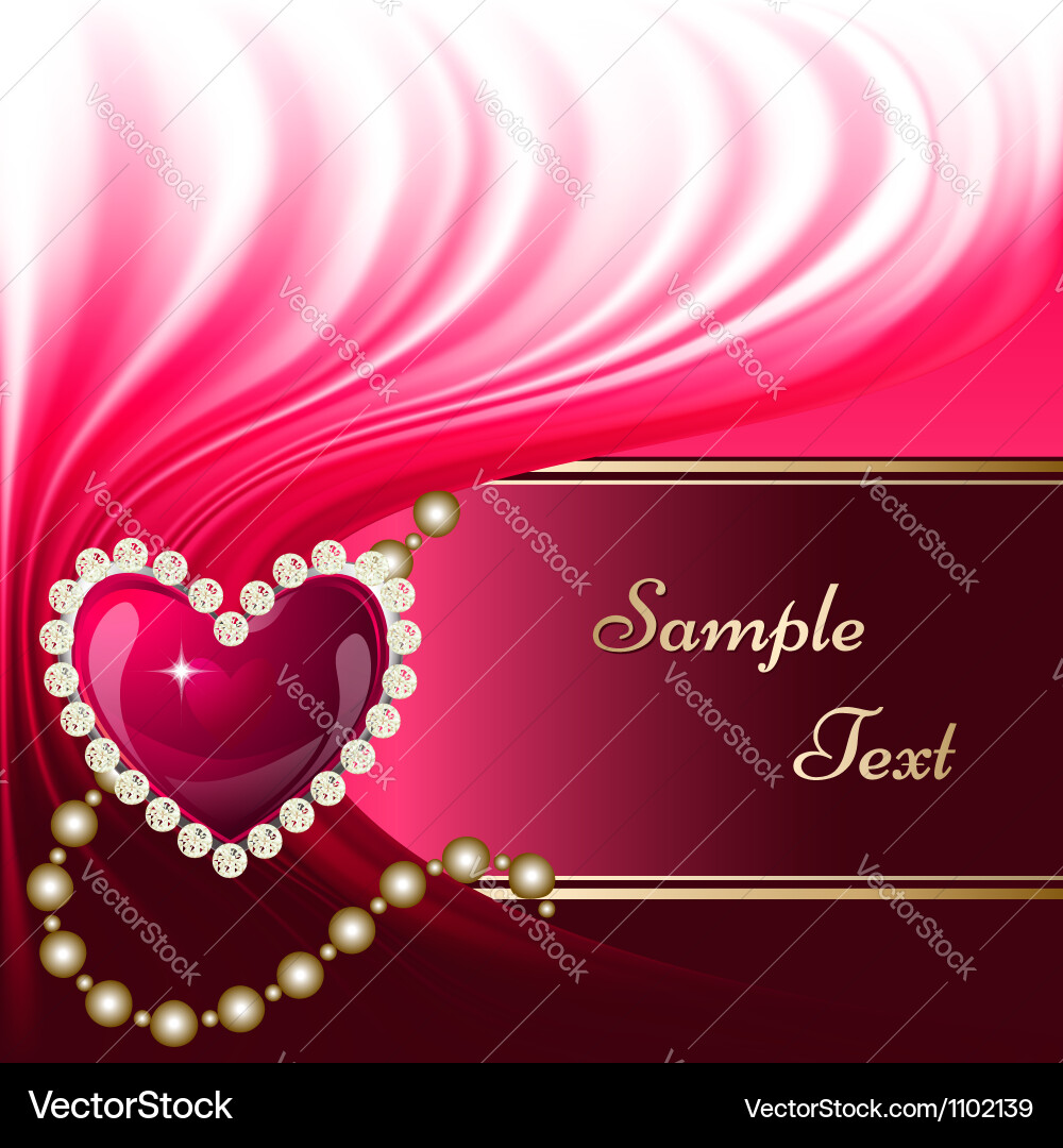 Jewelry heart background Royalty Free Vector Image