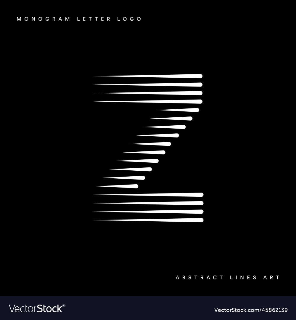 Monogram letter z abstract modern lines art logo Vector Image