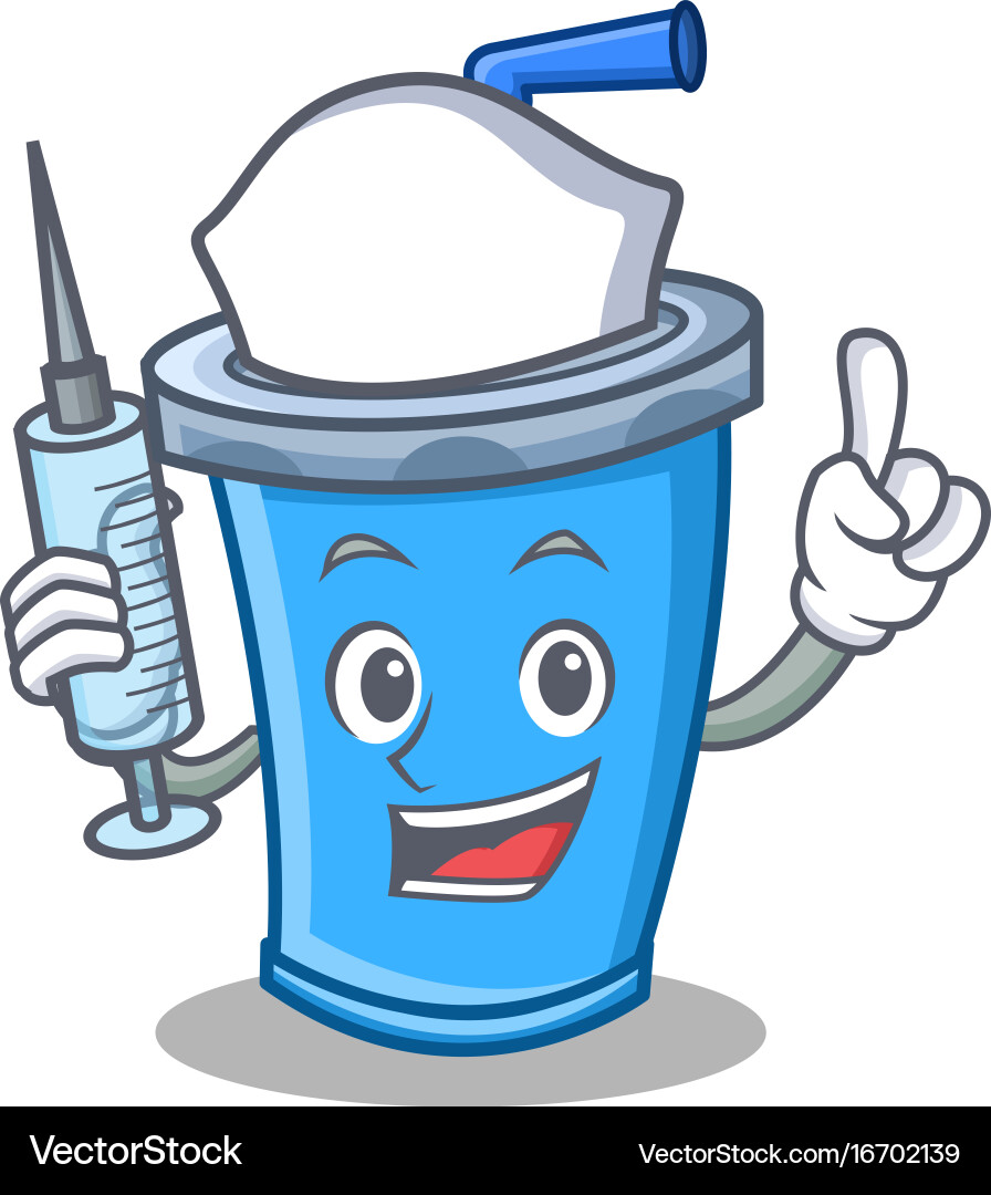 Nurse soda drink character cartoon Royalty Free Vector Image