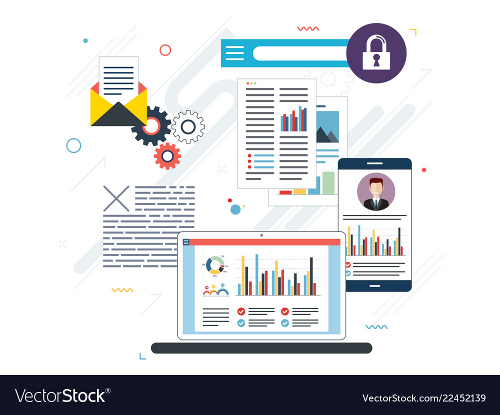 Project management and application development Vector Image
