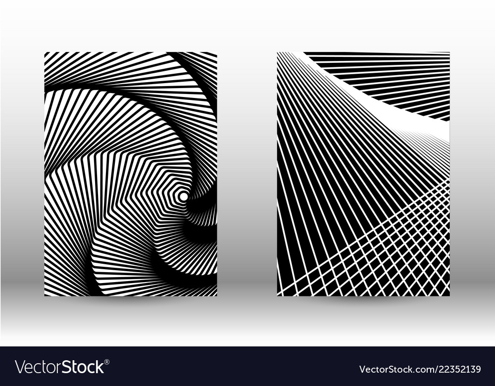 Set of abstract patterns with distorted lines Vector Image