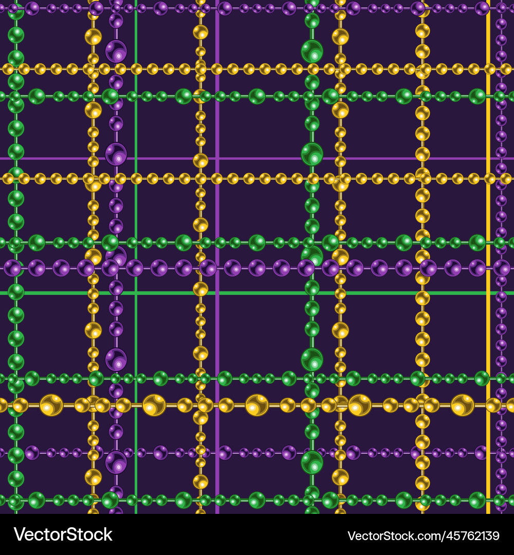 Tartan seamless pattern with string of beads Vector Image