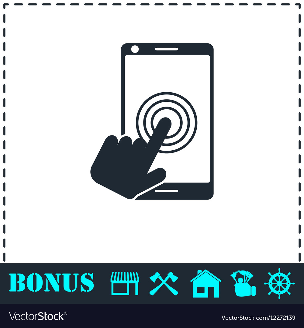 Touch screen icon flat Royalty Free Vector Image