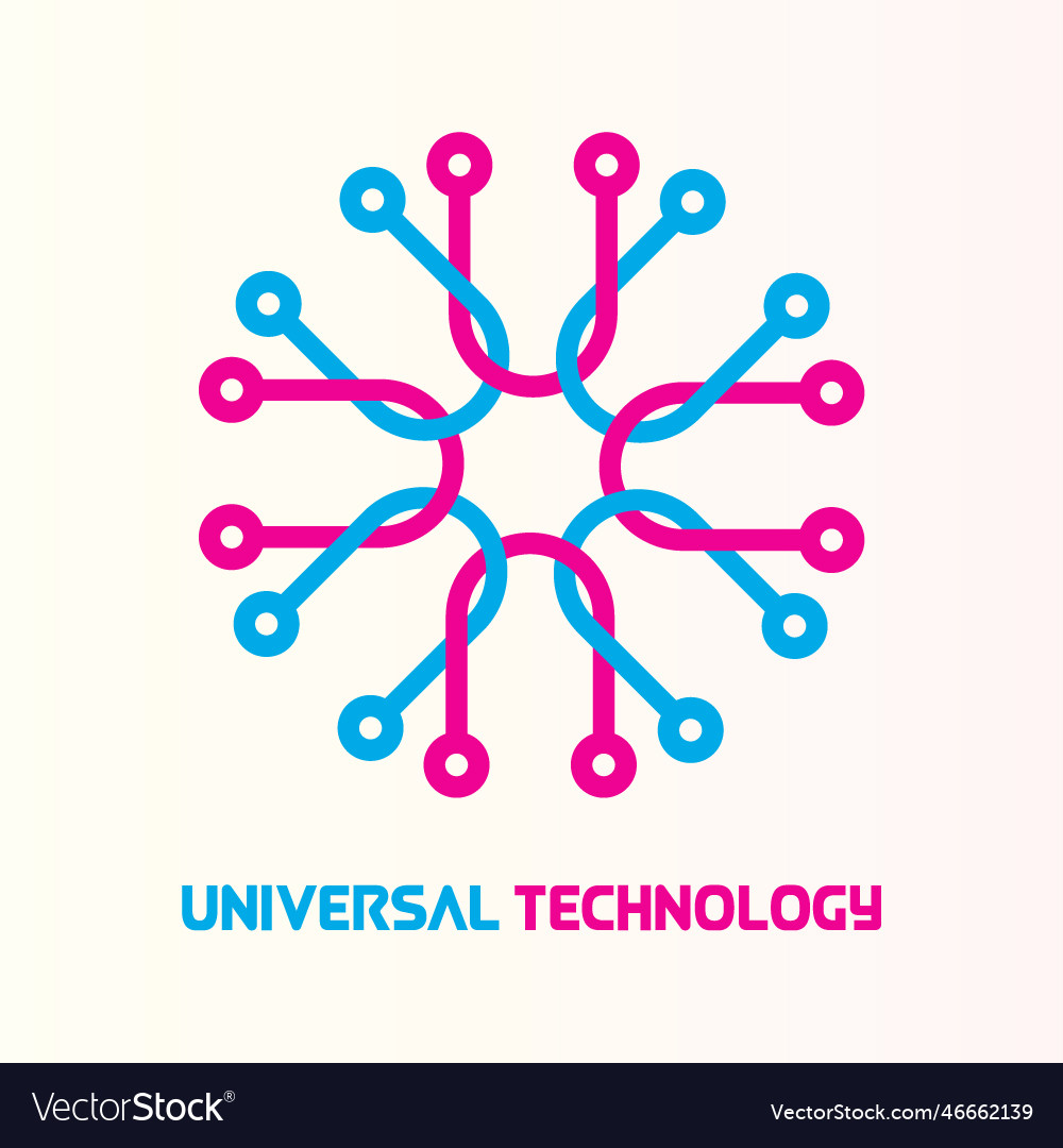 Universal technology logo network internet Vector Image