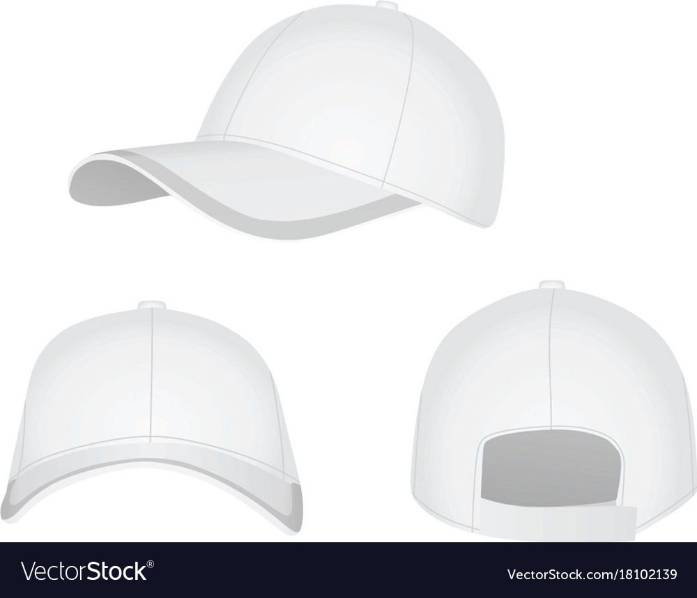 White baseball cap Royalty Free Vector Image - VectorStock