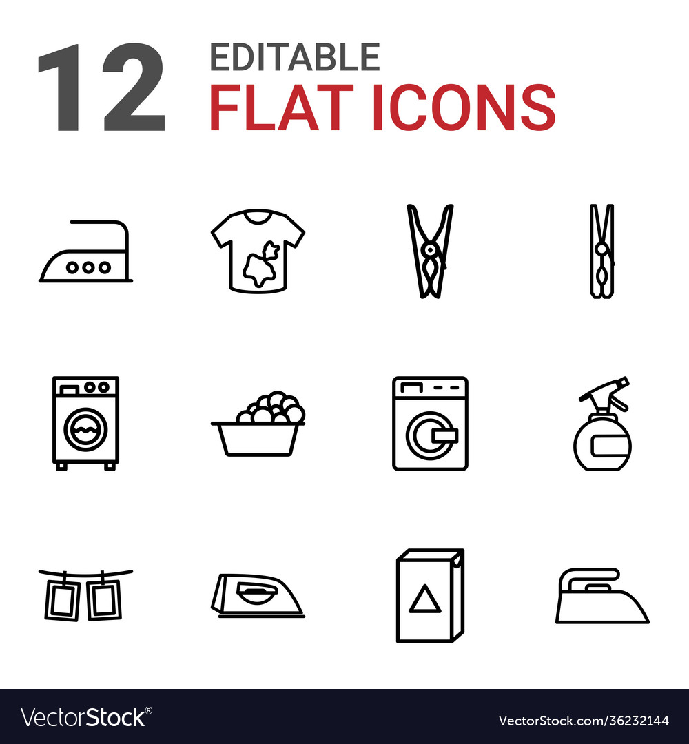 12 laundry icons Royalty Free Vector Image - VectorStock