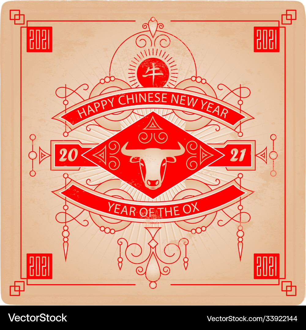 Bull face and lineart design elements poster Vector Image