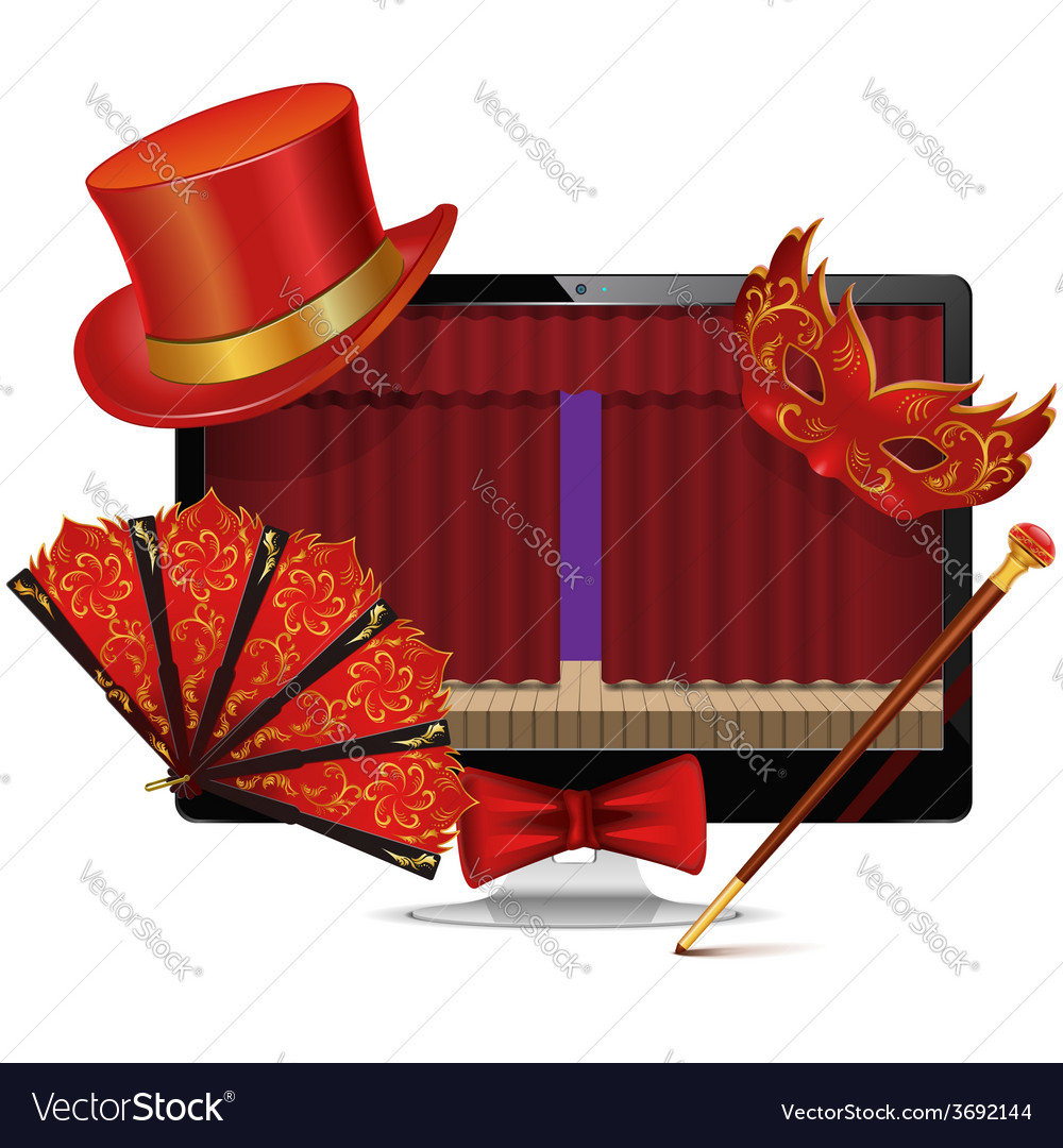 Computer theater concept Royalty Free Vector Image